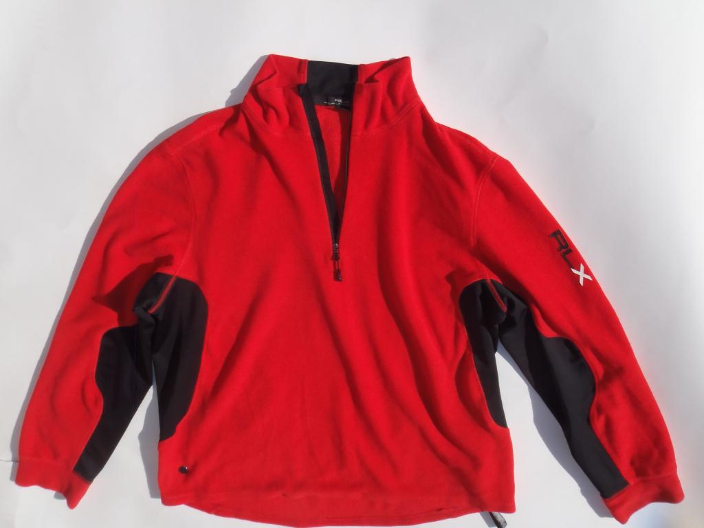 Ralph Lauren RLX Red and Black Fleece Pullover Size XL