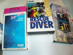 three PADI SCUBA Diving Instructional Videos VHS