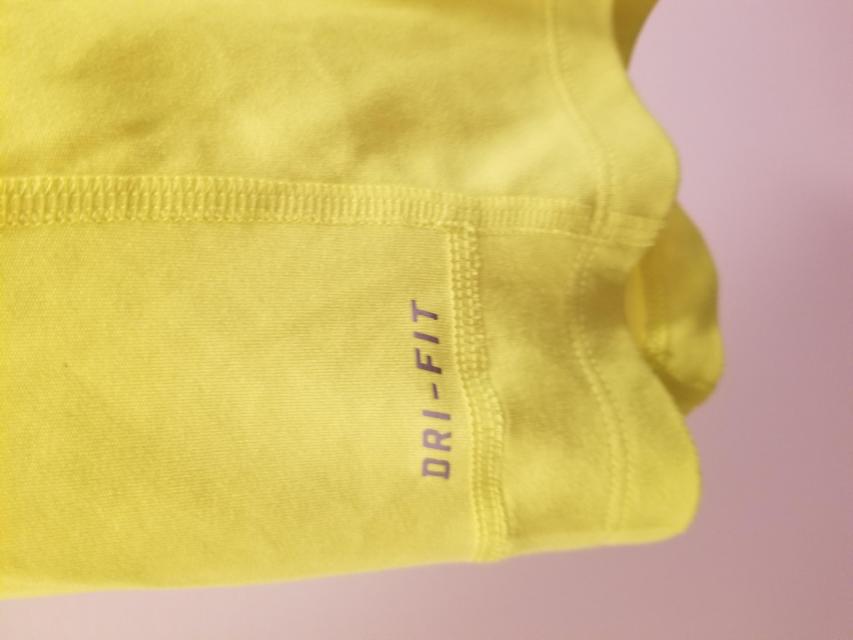 Nearly New Nike Women's Medium Bright Yellow Dri-Fit Running Shirt